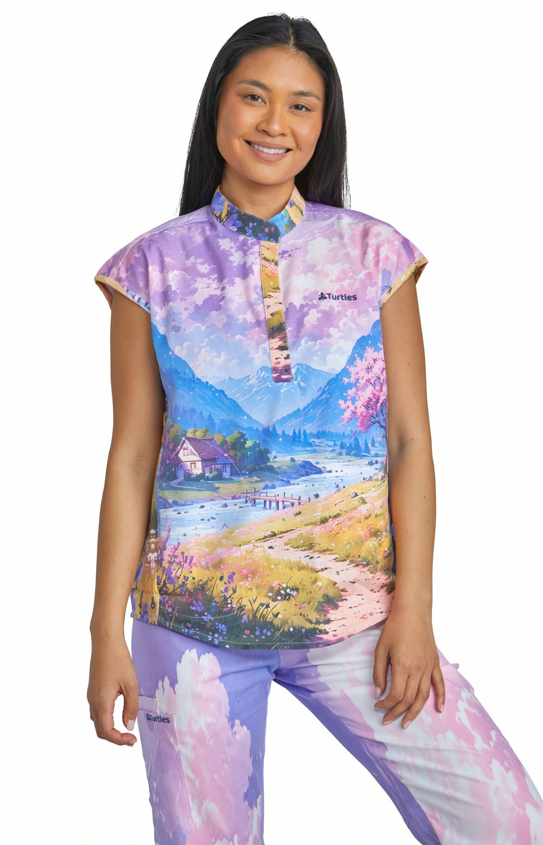 Purple Valley Top (Oversized Style) – Turtle Scrubs